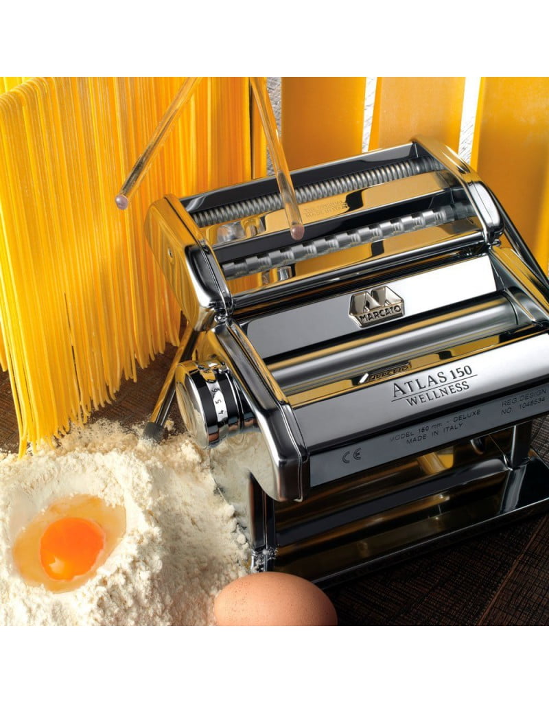 Marcato Atlas 150 Wellness Pasta Machine, 2 Rollers For Fettuccini ...