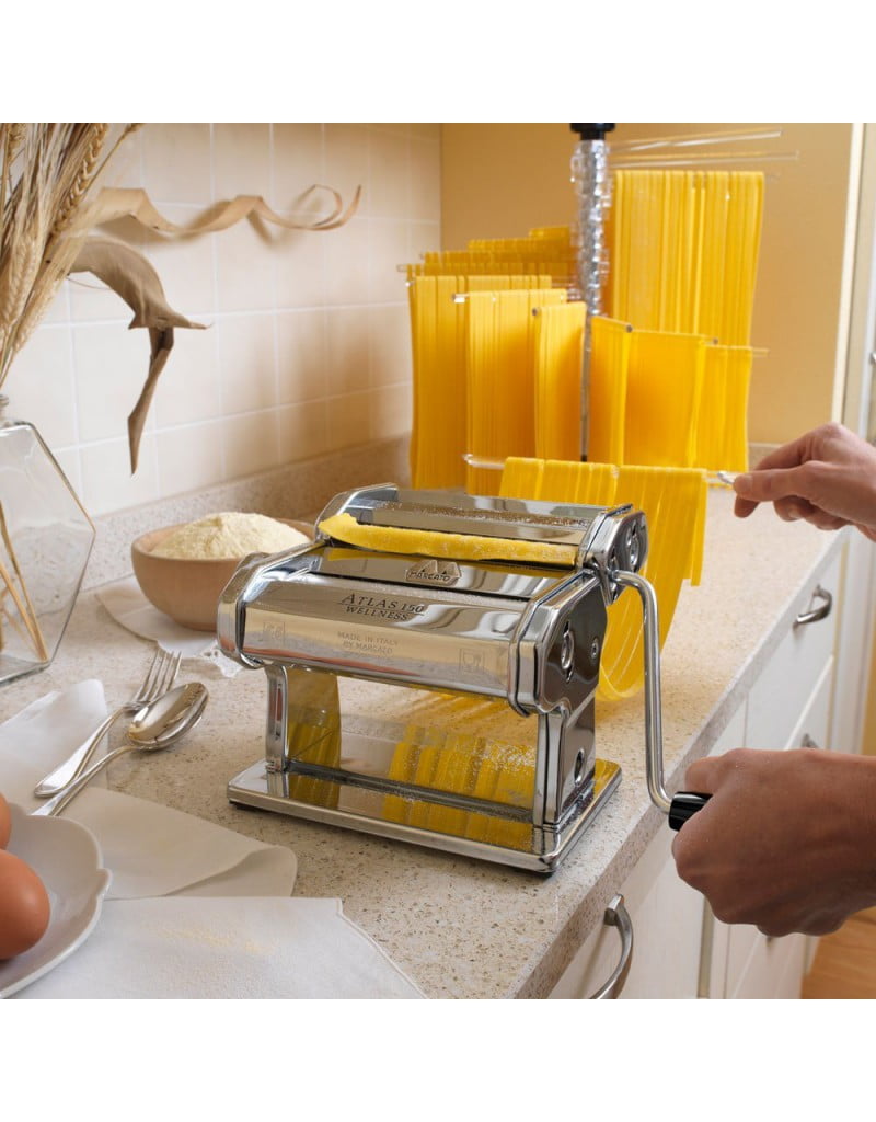 Marcato Atlas 150 Wellness Pasta Machine, 2 Rollers For Fettuccini ...