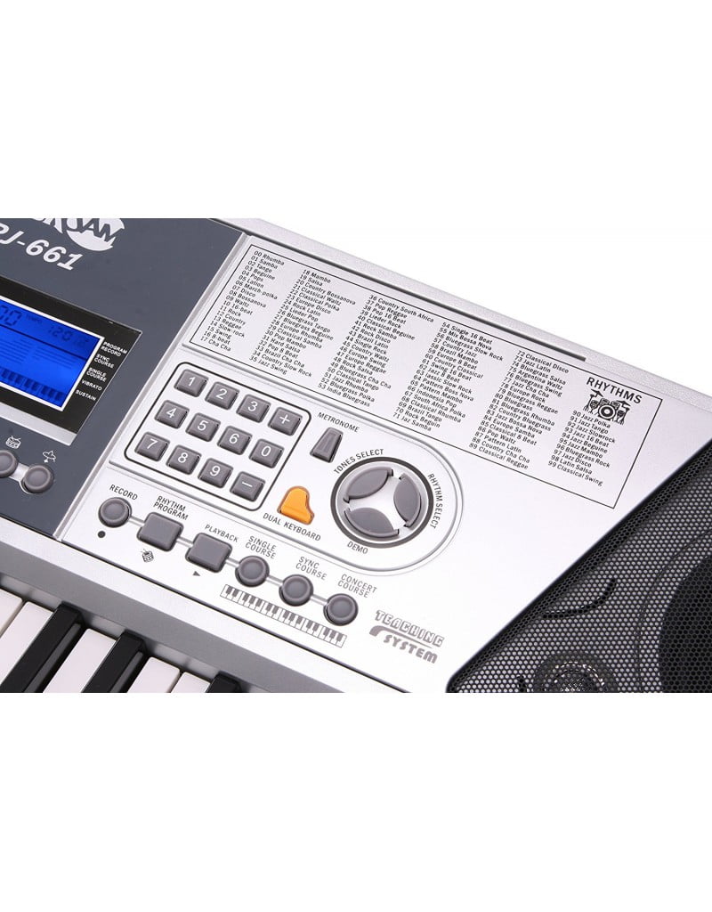 RockJam RJ661 61 Key Electronic Teaching Piano Keyboard, Stand, Stool ...
